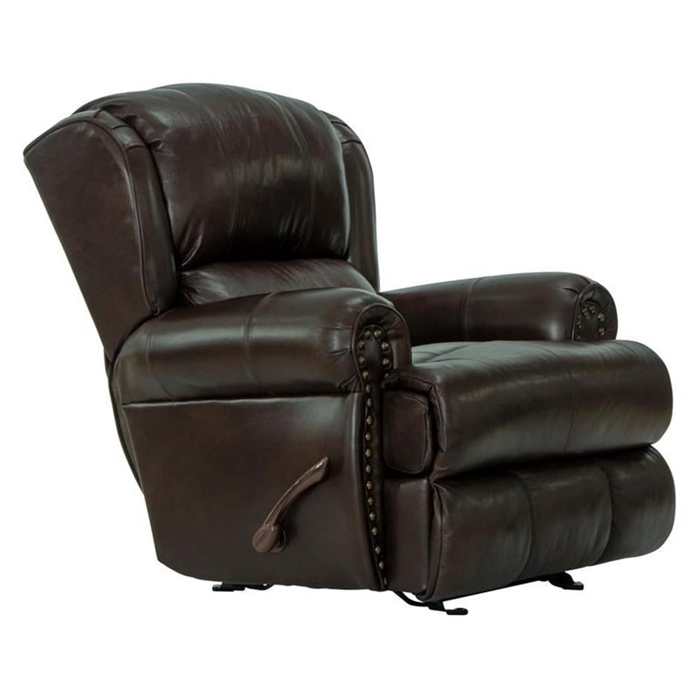 Bowery Hill Deluxe Glider Recliner in Chocolate Top Grain Italian ...