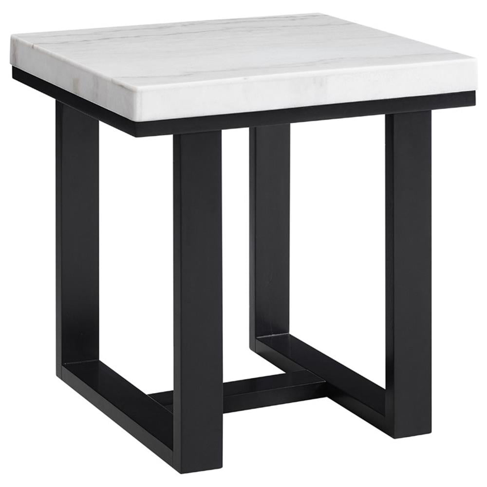 Bowery Hill End Table Coffee Accent Table Square in Marble - White - Walmart.com