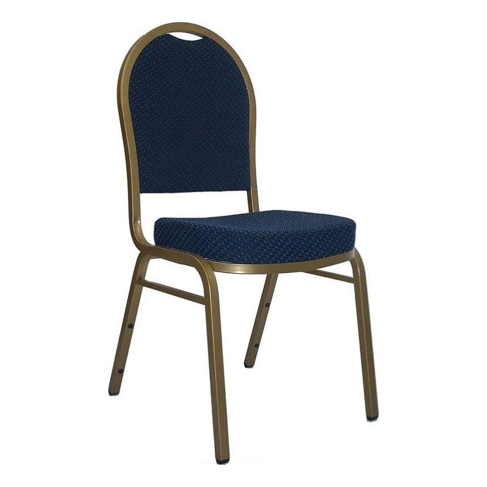 Bowery Hill Fabric/Metal Dome Back Banquet Stacking Chair in Blue ...