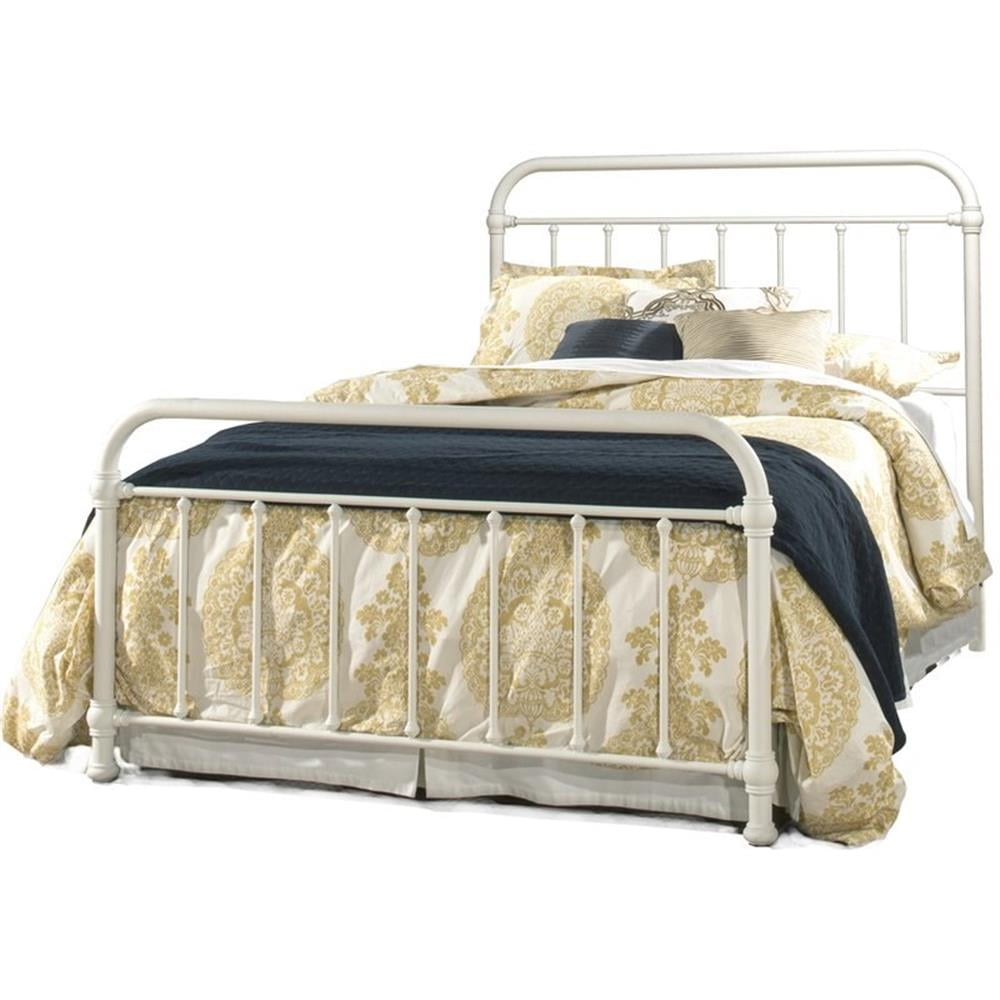 Bowery Hill Farmhouse Full Metal Spindle Panel Bed in White Finish ...