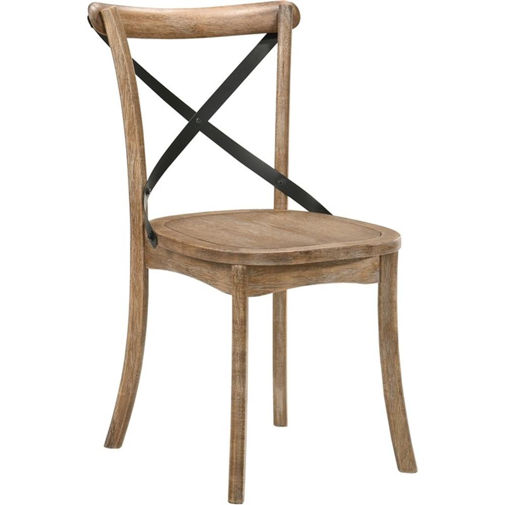 Bowery Hill Farmhouse Side Chair in Rustic Oak (Set of 2) - Walmart.com