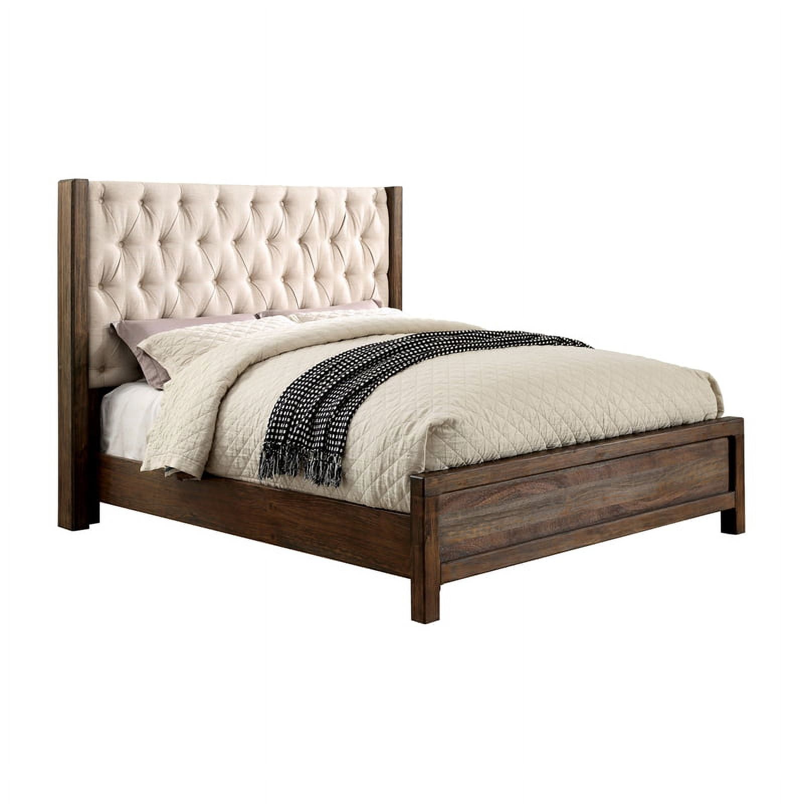 Bowery Hill Farmhouse Wood Queen Panel Bed in Rustic Natural Tone ...