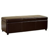 Bowery Hill Bedroom Faux Leather Storage Bench Ottoman in Dark Brown ...