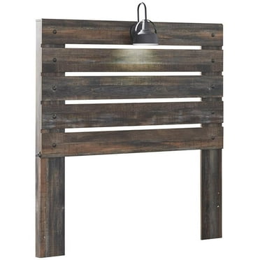 Bowery Hill Engineered Wood Queen Slat Panel Headboard with Sconces in ...