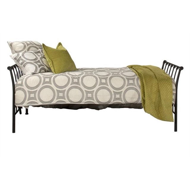 Bowery Hill Fully Welded Modern Metal Backless Daybed in Black ...