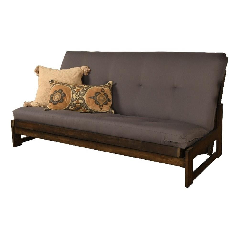 Bowery Hill High-density foam Full-size Gray Twill Fabric Futon ...