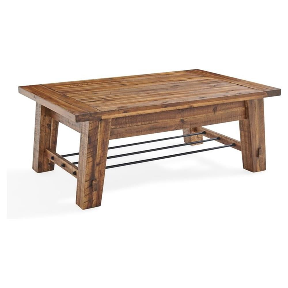 Bowery Hill Industrial 48" Industrial Brown Wood Coffee Table - Walmart.com