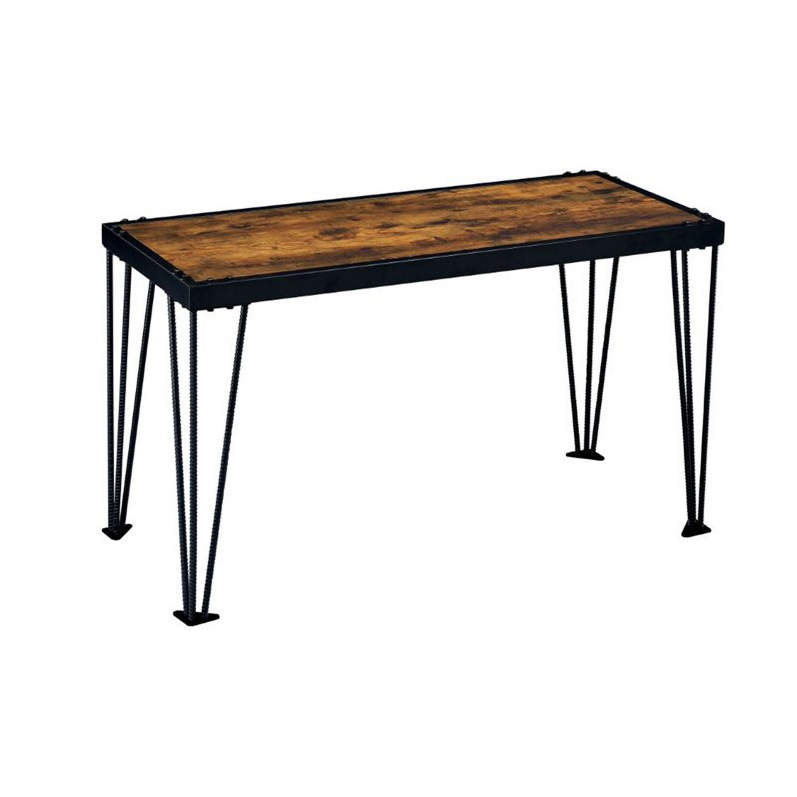 Bowery Hill Industrial Metal Console Table in Burnt Wood - Walmart.com