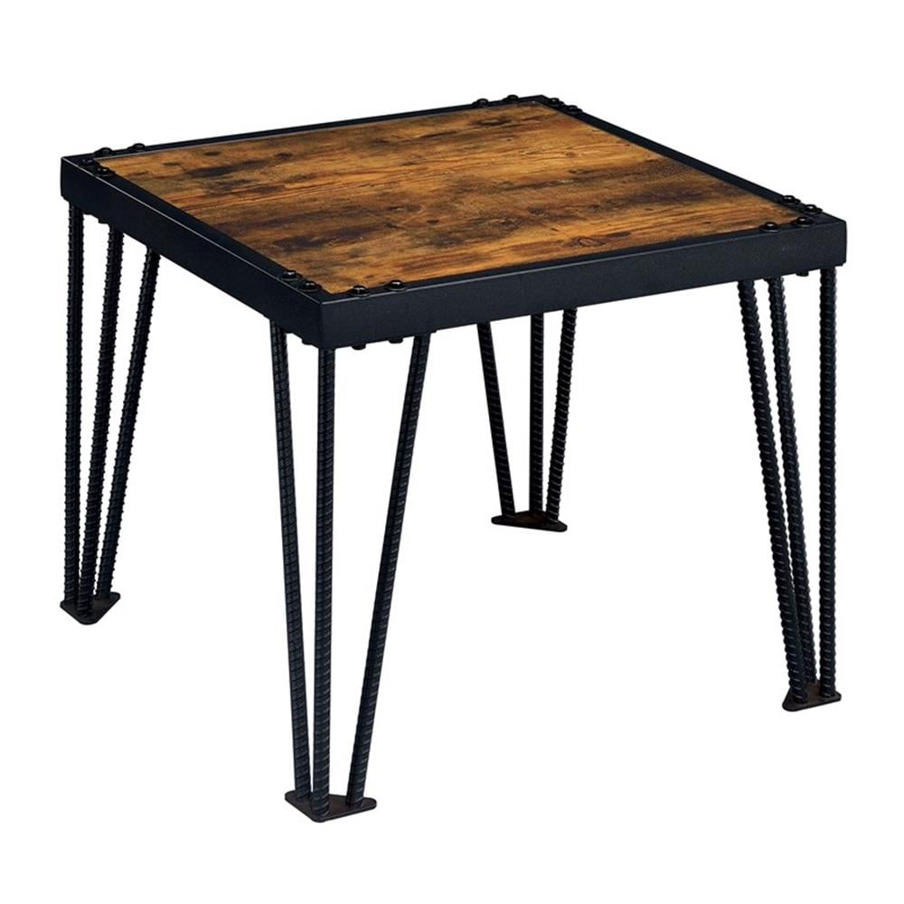 Bowery Hill Industrial Metal Square End Table in Black - Walmart.com