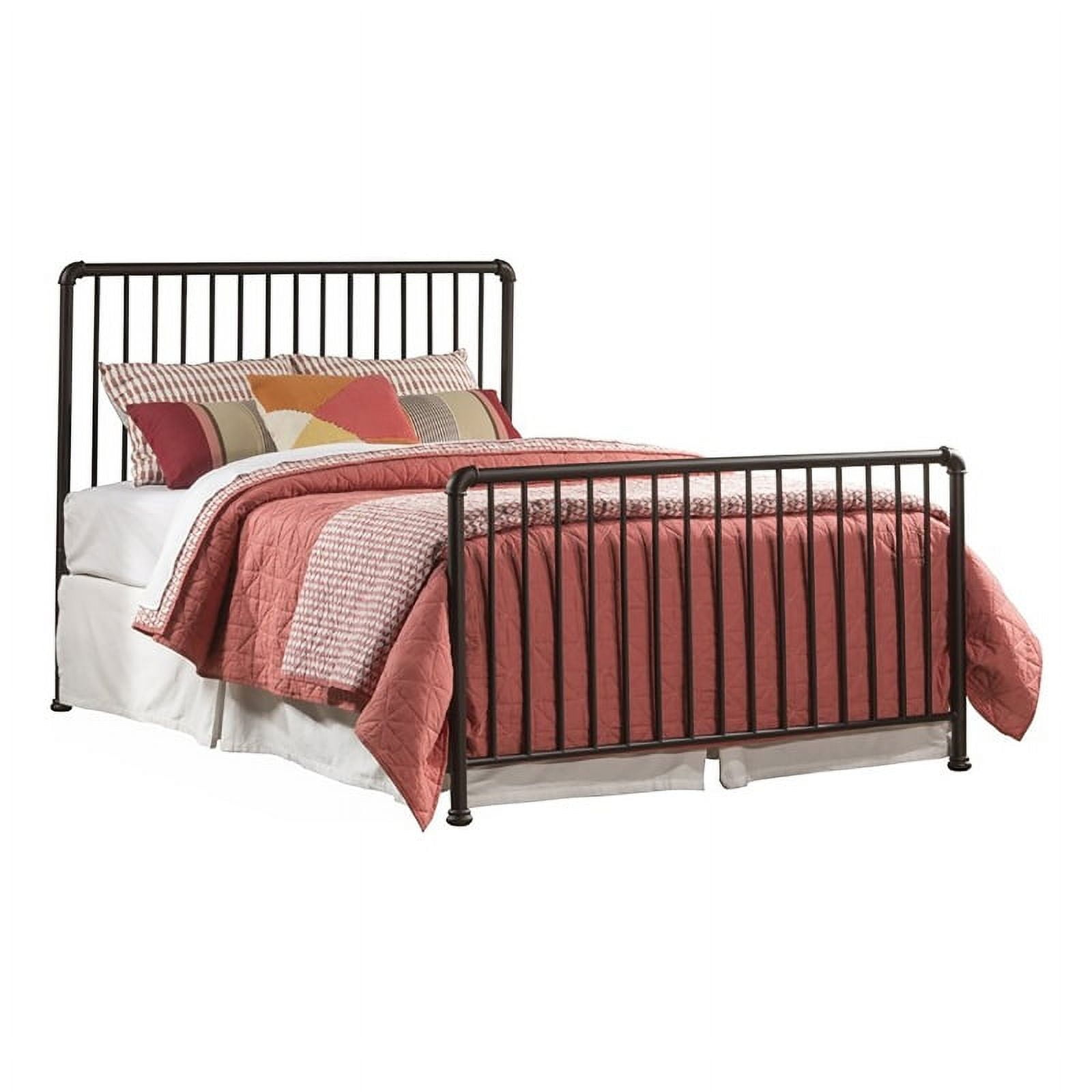 Bowery Hill Industrial Steel Metal Queen Bed Set in Oiled Bronze ...