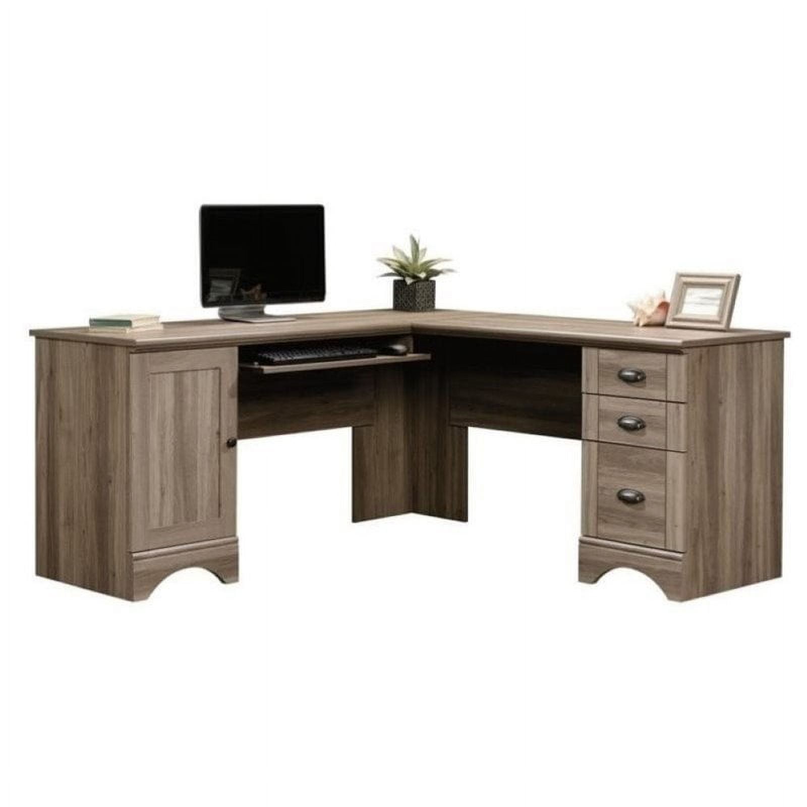 Bowery Hill L-Shaped Computer Desk in Salt Oak - Walmart.com