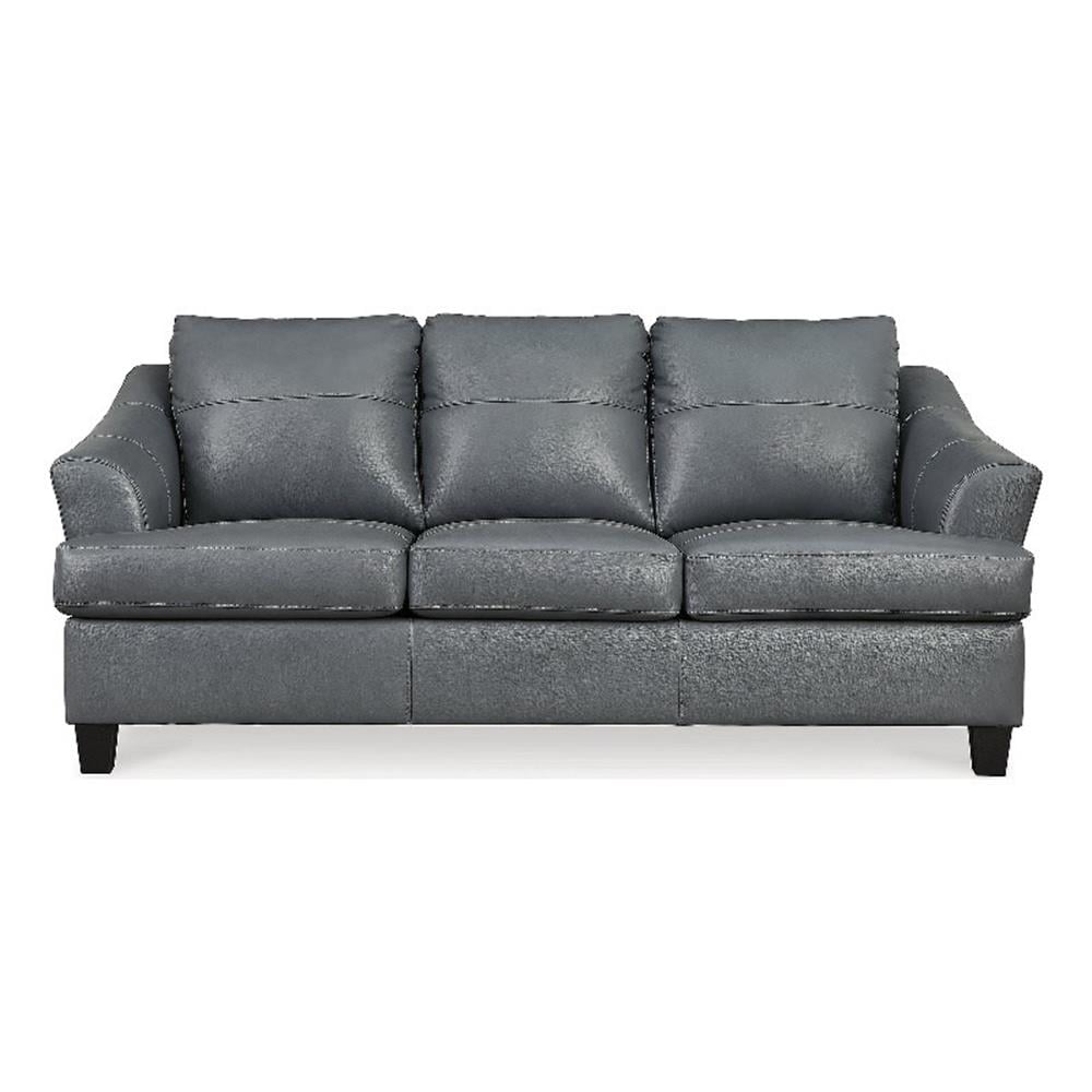 Bowery Hill Leather Contemporary Corner-blocked frame Steel Sofa ...