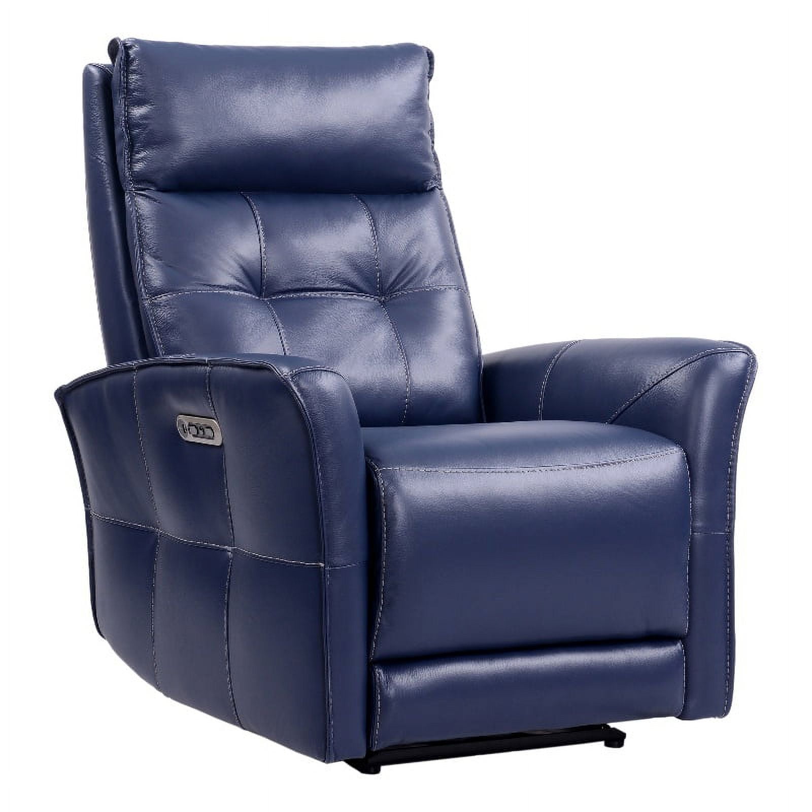 Bowery Hill Leather Zero Gravity Recliner in Verona Royal Blue ...