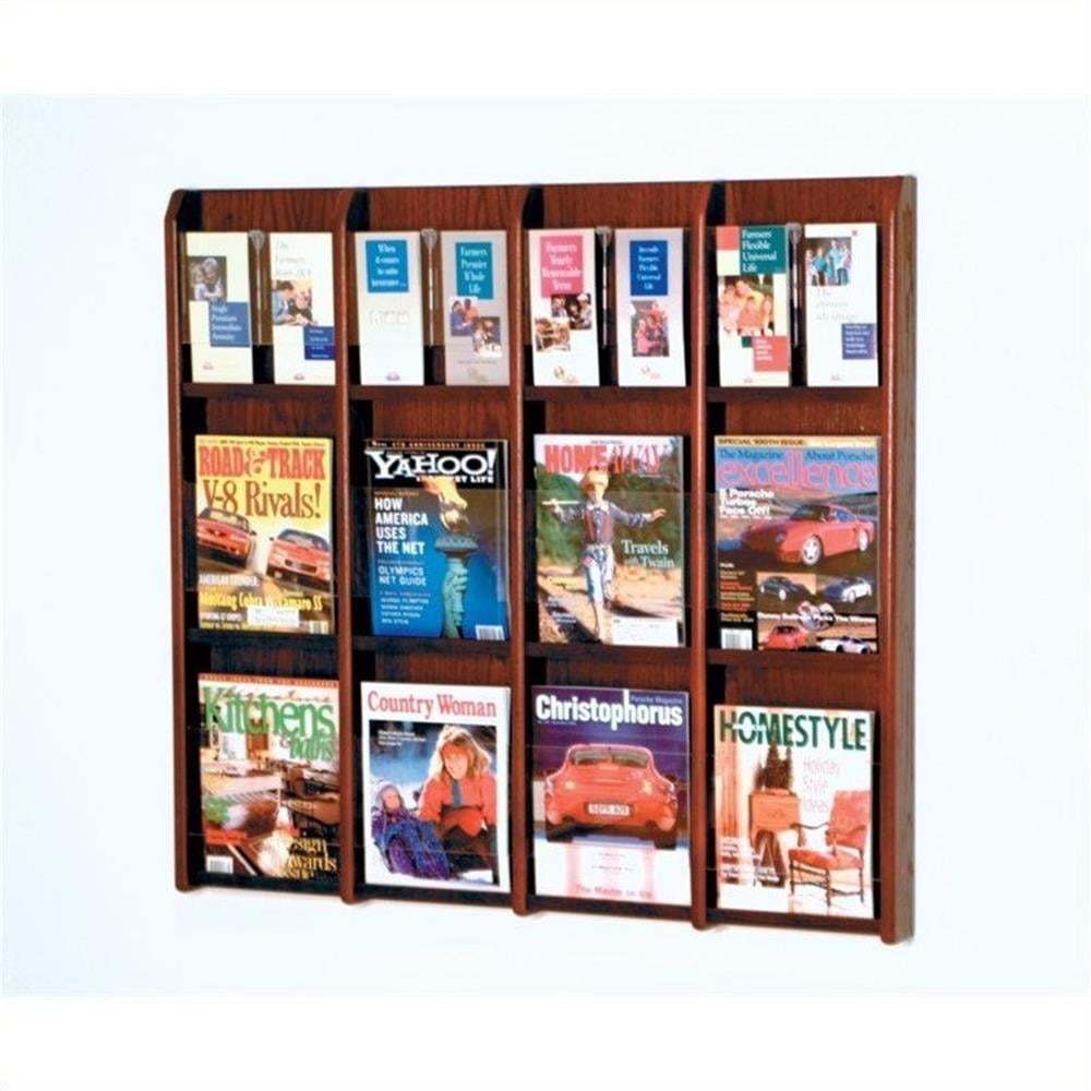 Bowery Hill Literature Display with Optional Floor Stand in Mahogany ...