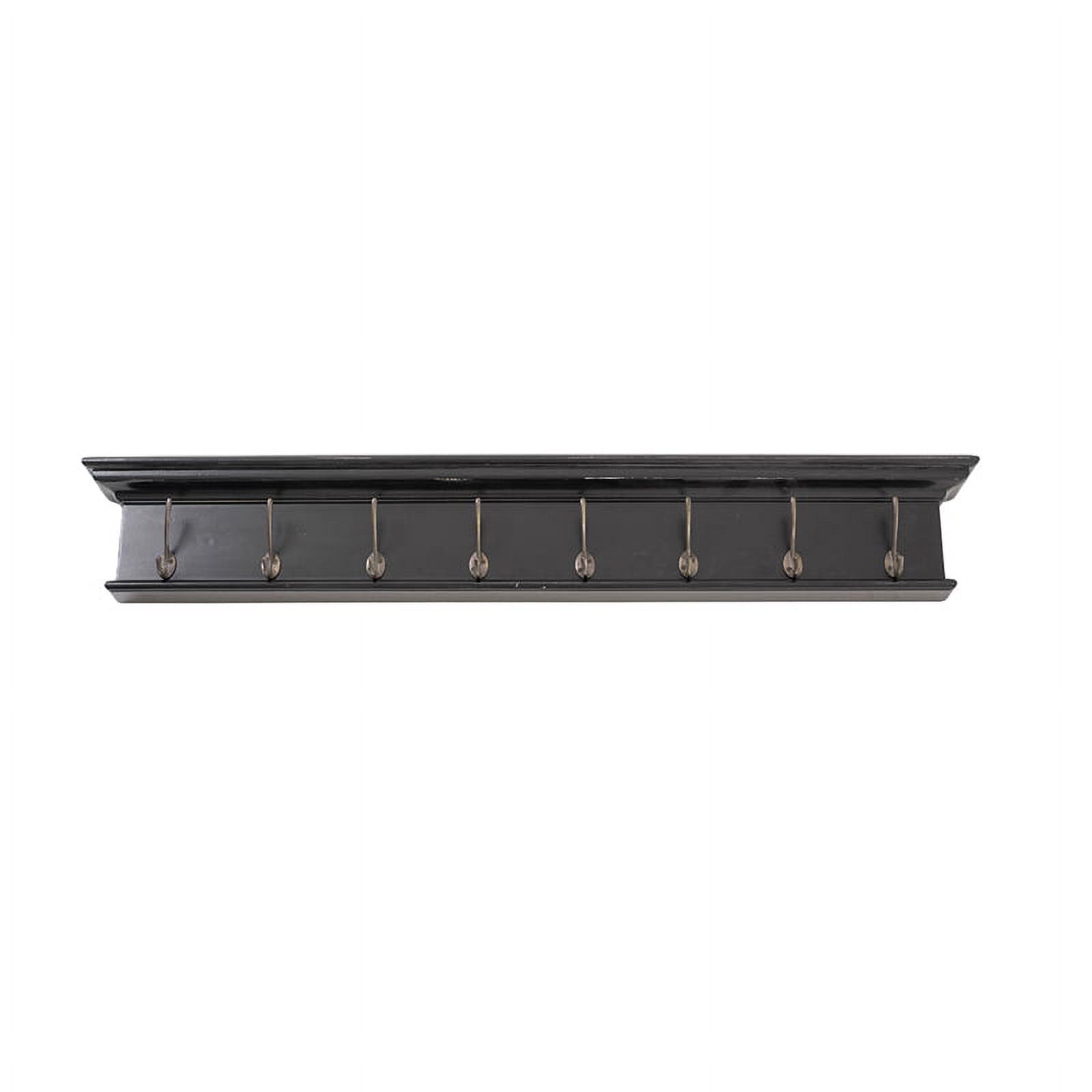 Bowery Hill Mahogany Wood 8-Hook Coat Rack in Black White Antique ...