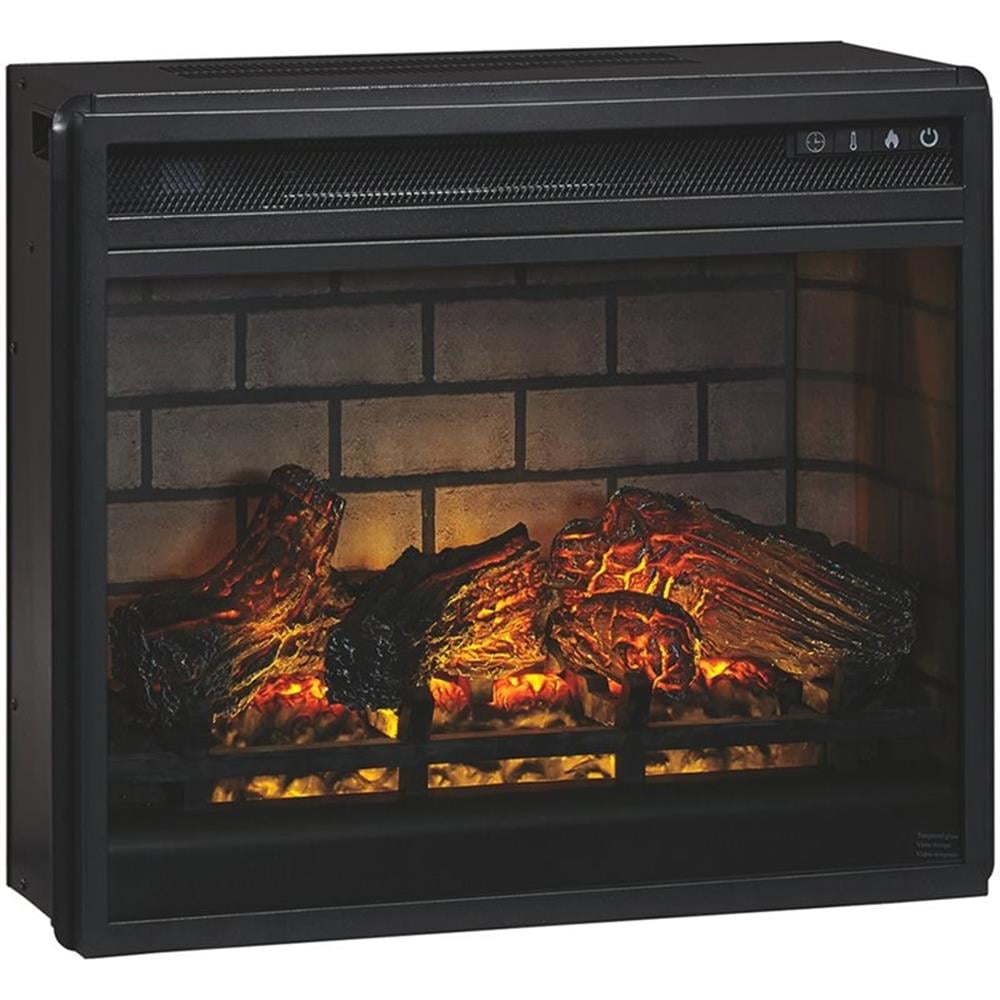 Bowery Hill Metal Electric Infrared LED Fireplace Insert in Black ...