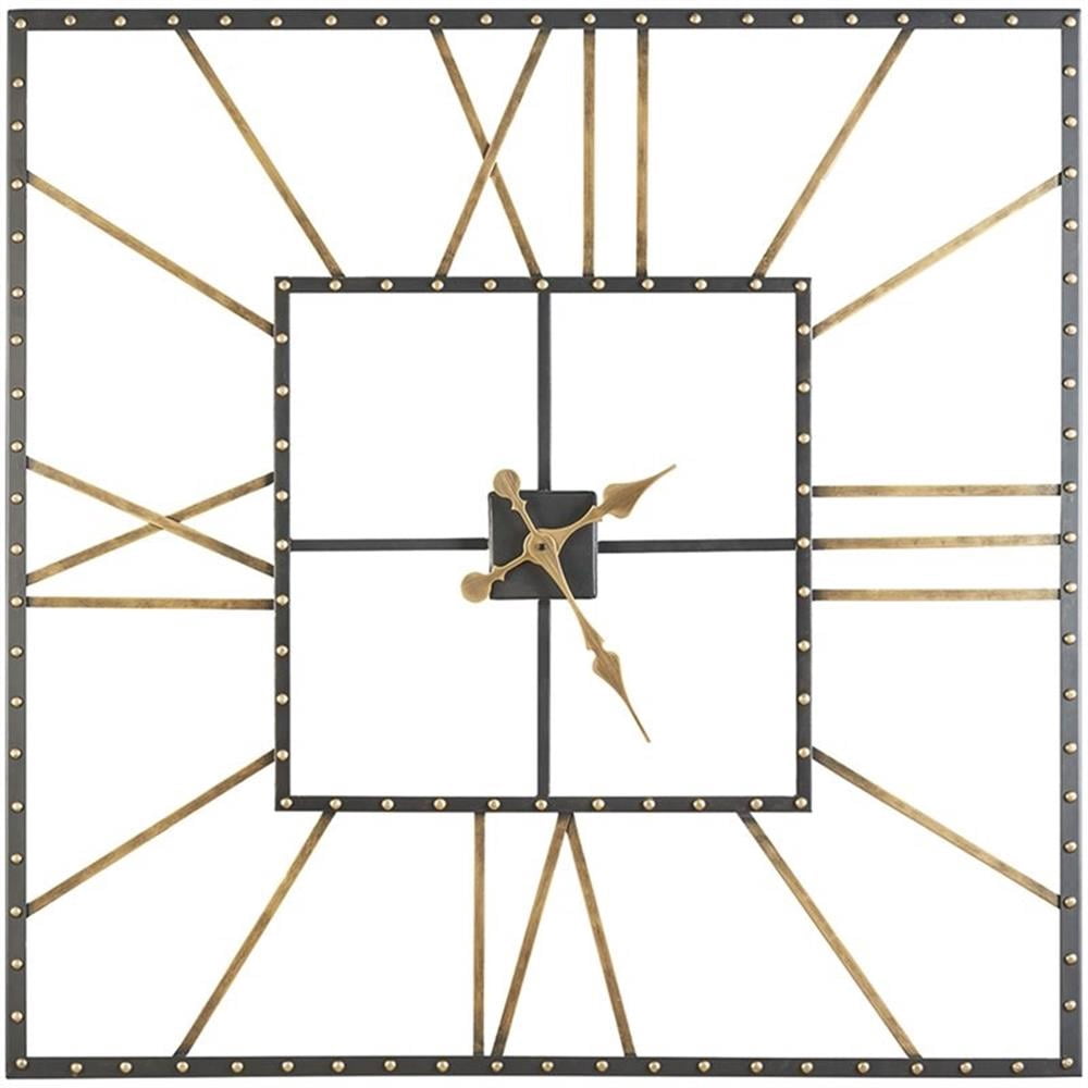 Bowery Hill Metal Wall Clock in Black and Gold - Walmart.com