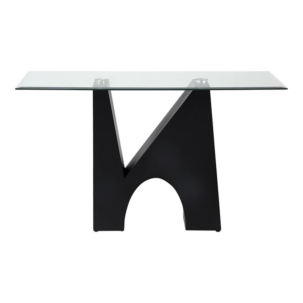 Bowery Hill Metal and Glass Top Rectangle Sofa Table in Black - Walmart.com