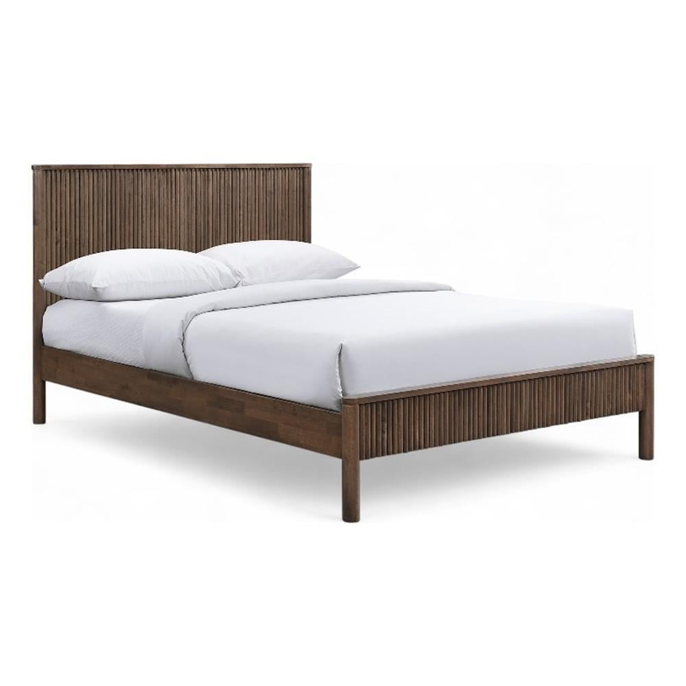 Bowery Hill Mid-Century Modern Rich Walnut Solid Wood Full Bed ...