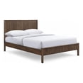 Bowery Hill Mid-Century Modern Rich Walnut Solid Wood Full Bed ...