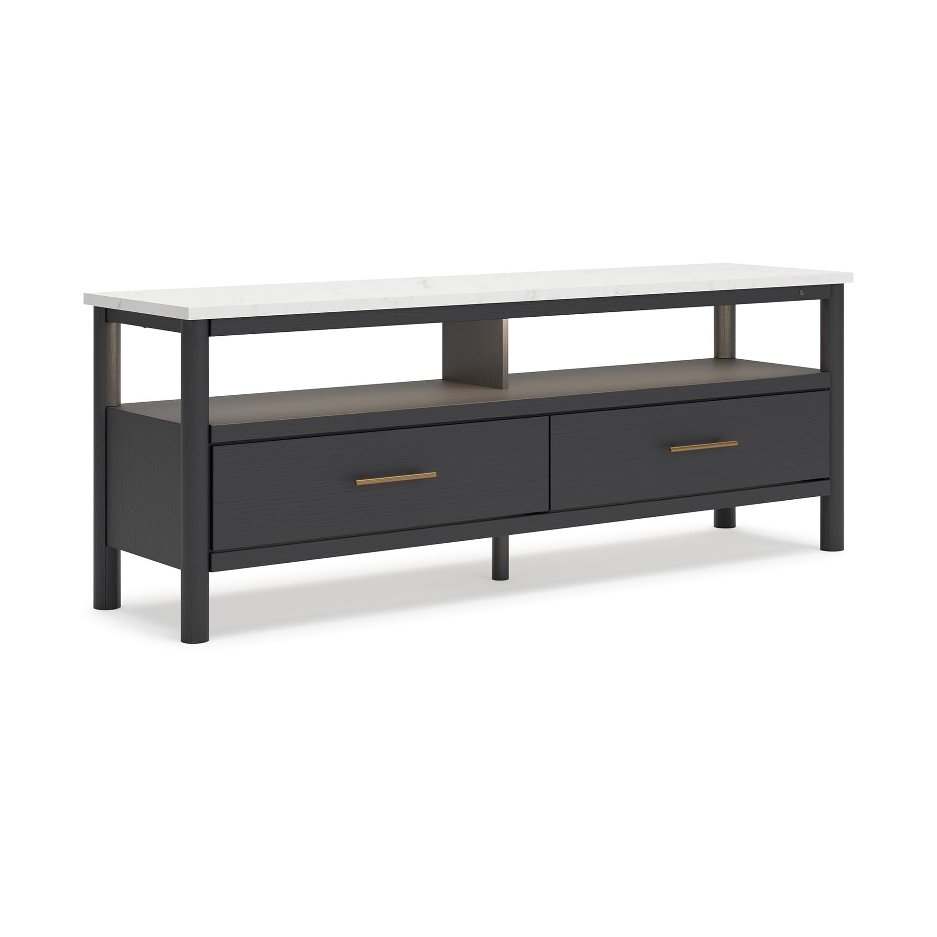 Bowery Hill Modern Black & White 72" TV Stand for TVs up to 82 ...