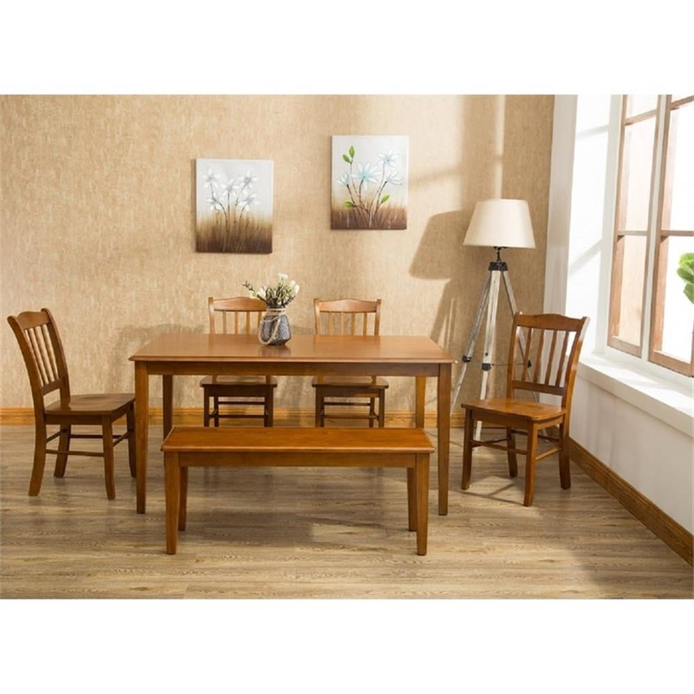 Bowery Hill Modern / Contemporary Dining Bench in Walnut Finish ...