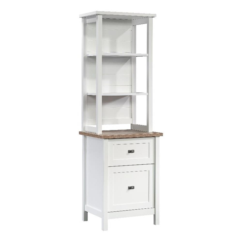 Bowery Hill Modern Engineered Wood Storage Tower in White Finish ...