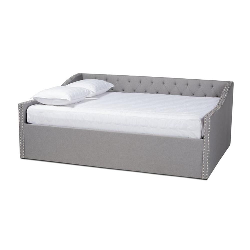 Bowery Hill Modern Fabric Upholstered Full Size Daybed in Gray ...