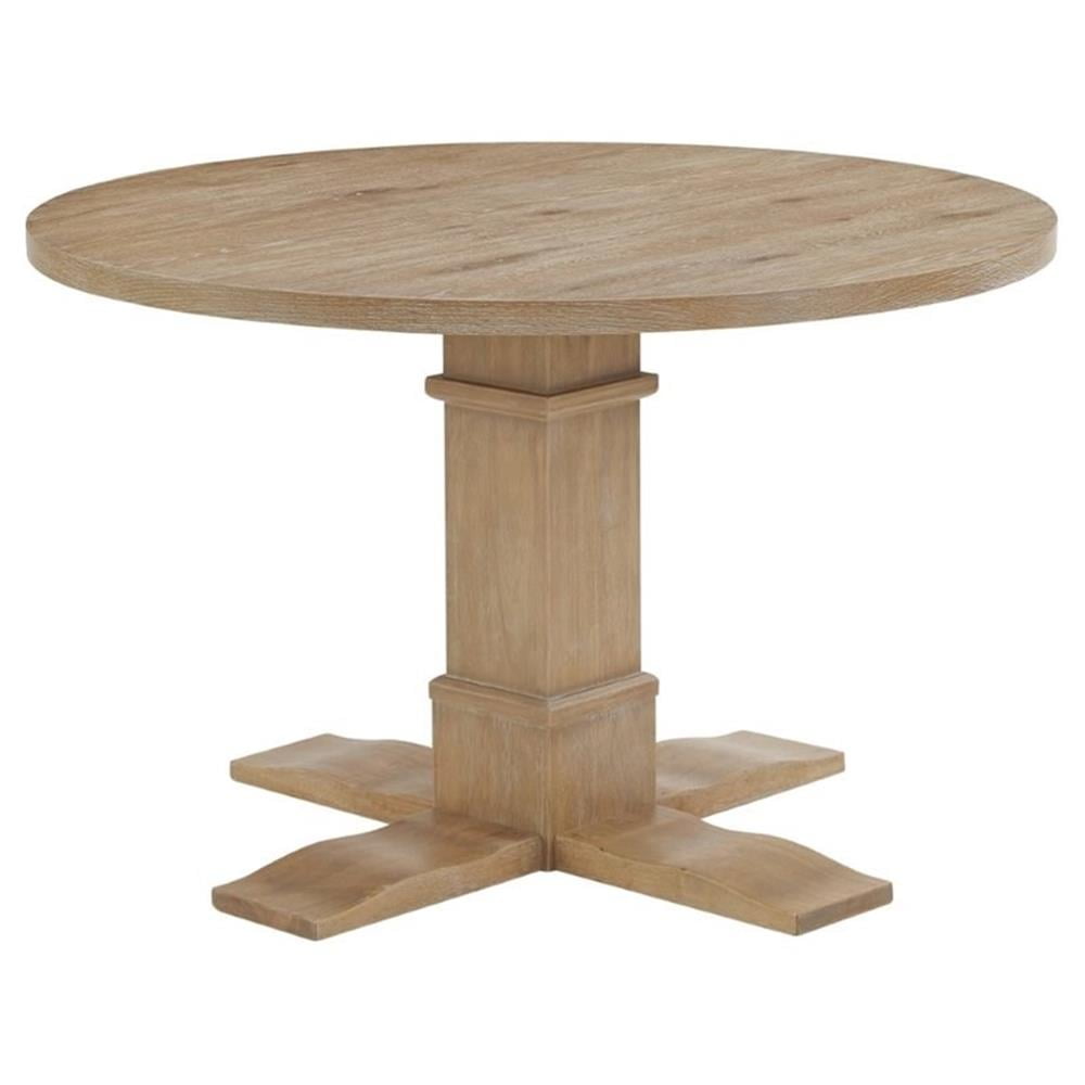 Bowery Hill Modern Farmhouse Round Dining Table in Rustic Brown ...
