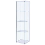 Rectangular 4-shelf Curio Cabinet White and Clear - Walmart.com