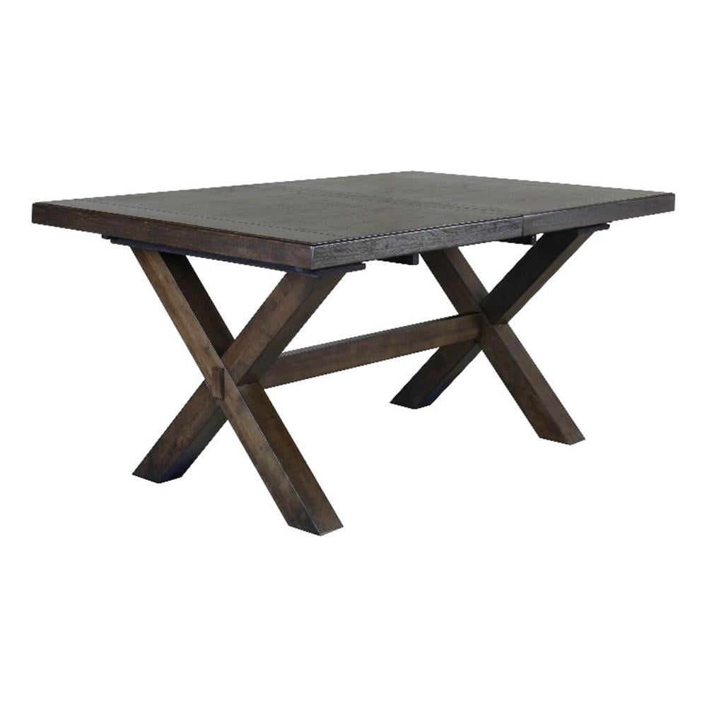 Bowery Hill Modern Mocha Brown Wood 80-inch Trestle Dining Table - Walmart.com