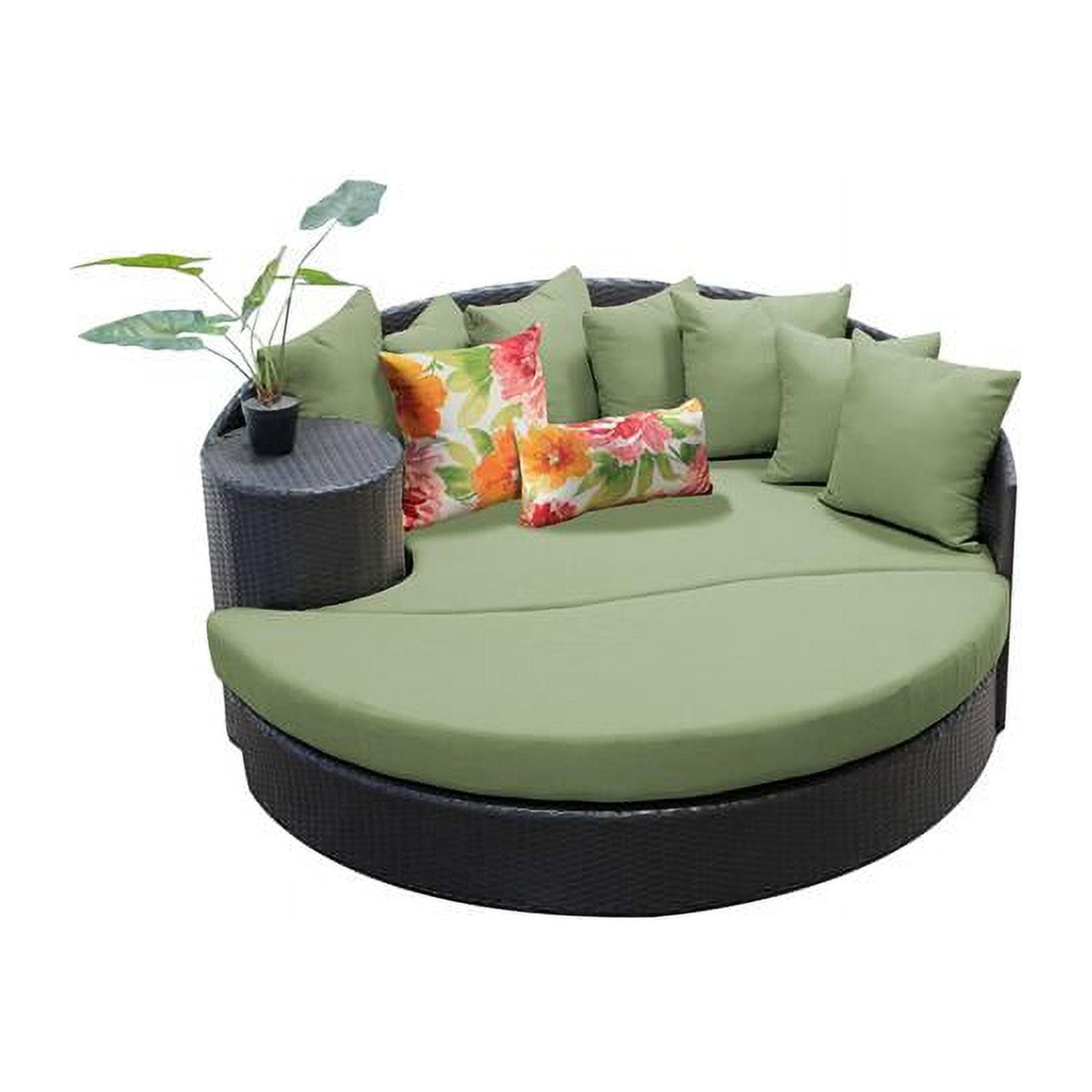 Bowery Hill Modern Outdoor Wicker Patio Sun Bed in Cilantro - Walmart.com