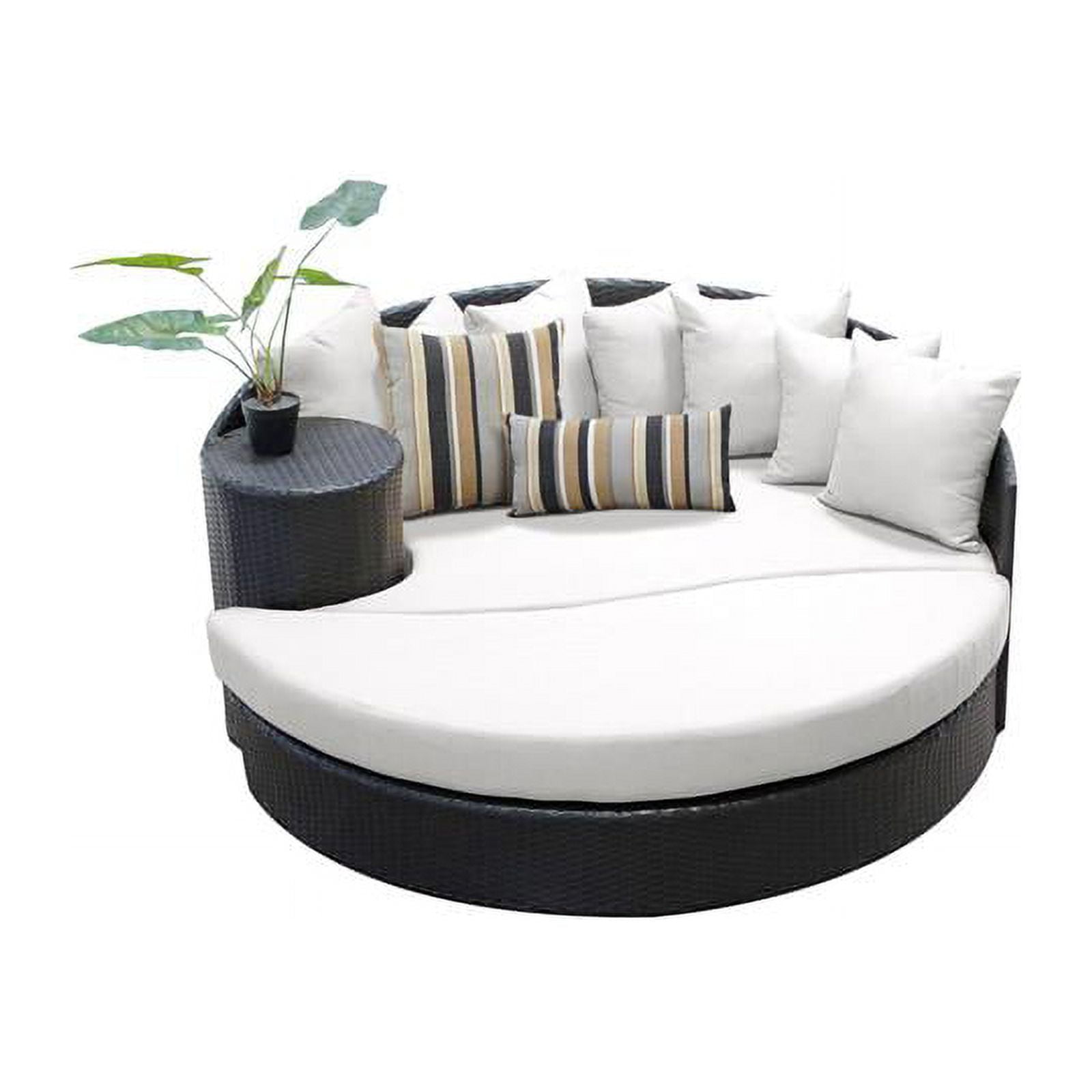 Bowery Hill Modern Outdoor Wicker Patio Sun Bed in Sail White - Walmart.com