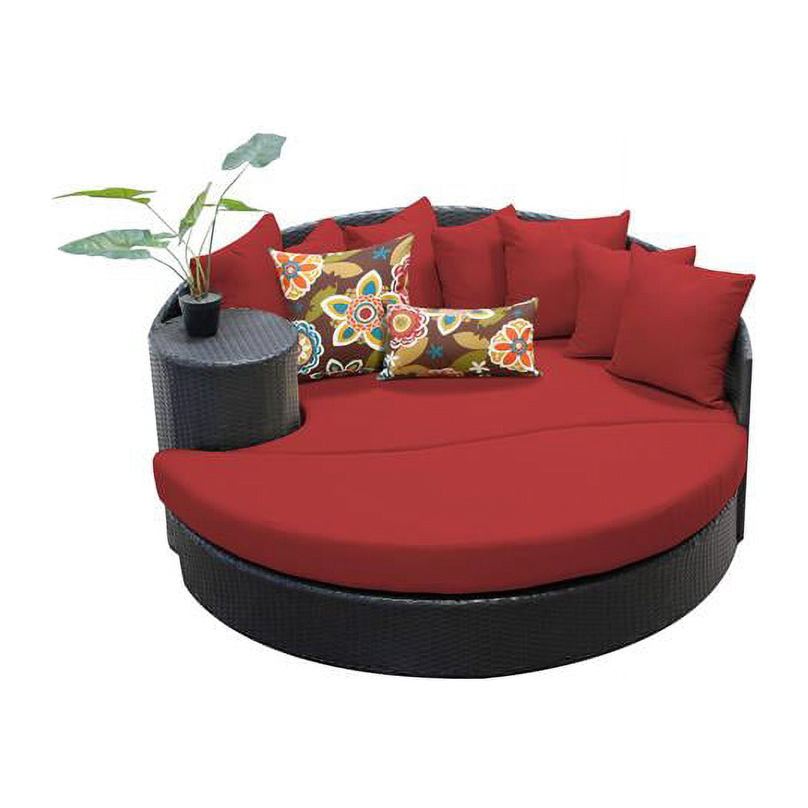 Bowery Hill Modern Outdoor Wicker Patio Sun Bed in Terracotta - Walmart.com