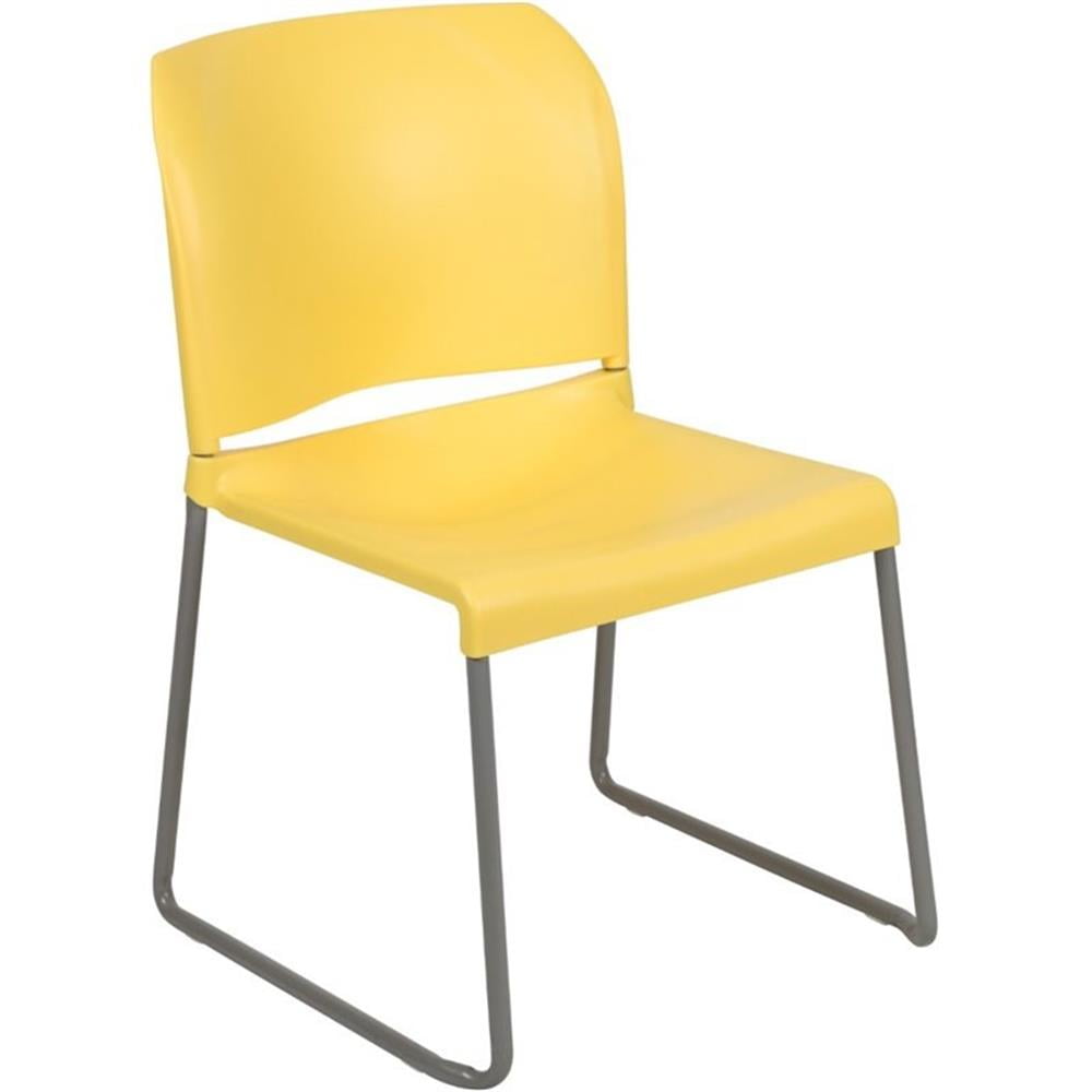 Bowery Hill Modern Plastic Sled Base Stacking Chair in Yellow - Walmart.com