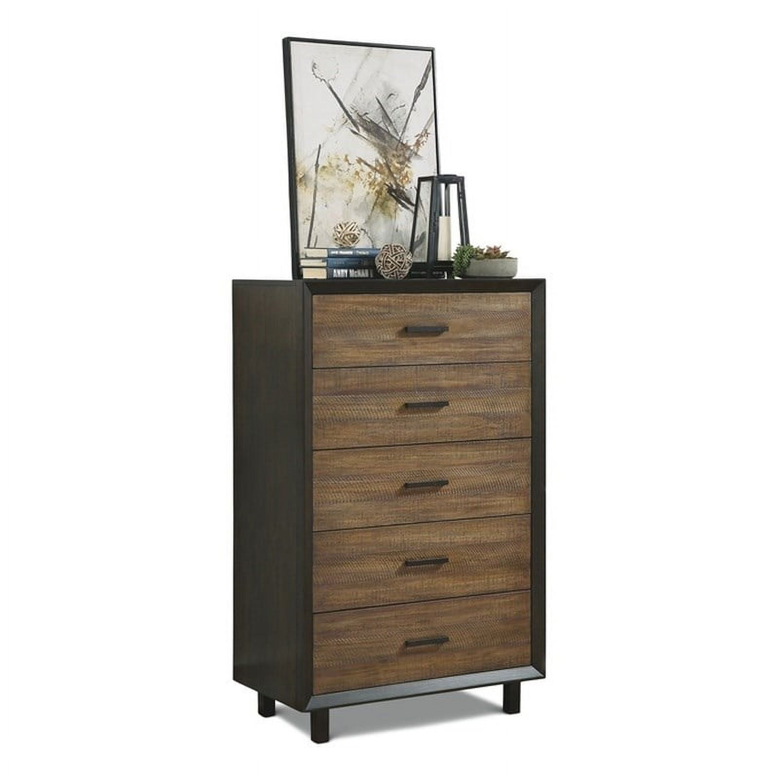 Bowery Hill Modern Rustic Brown Drawer Chest made from Walnut & Acacia ...