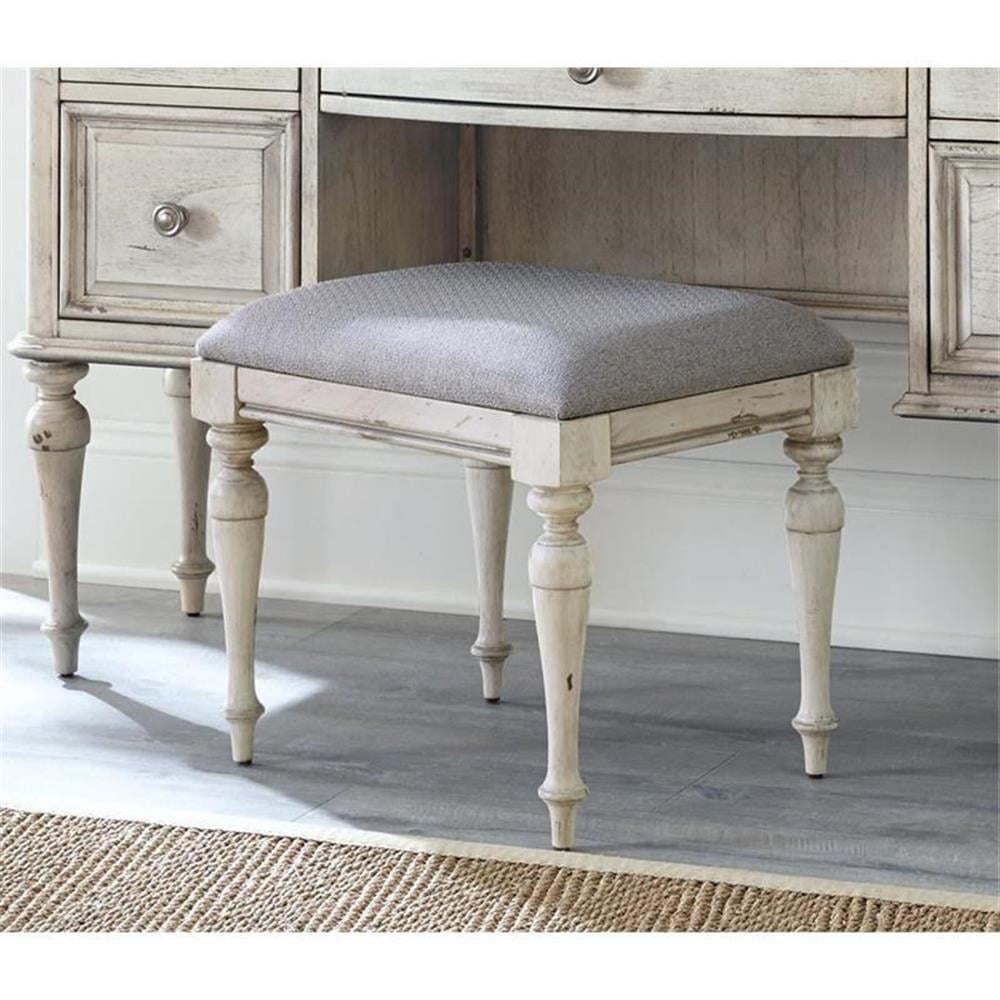 Bowery Hill Modern Rustic Ivory Solid Hardwood Vanity Bench - Walmart.com