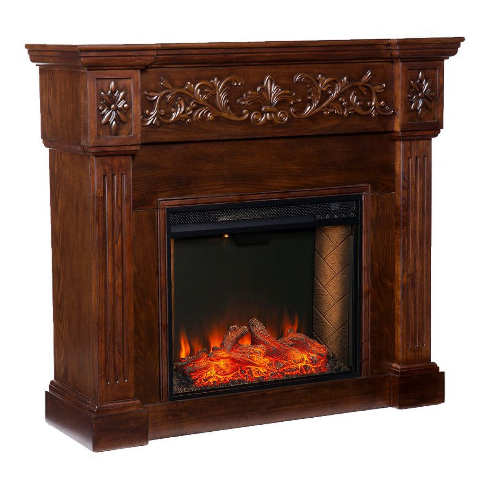 Bowery Hill Modern Smart Electric Fireplace in Rich Espresso - Walmart.com
