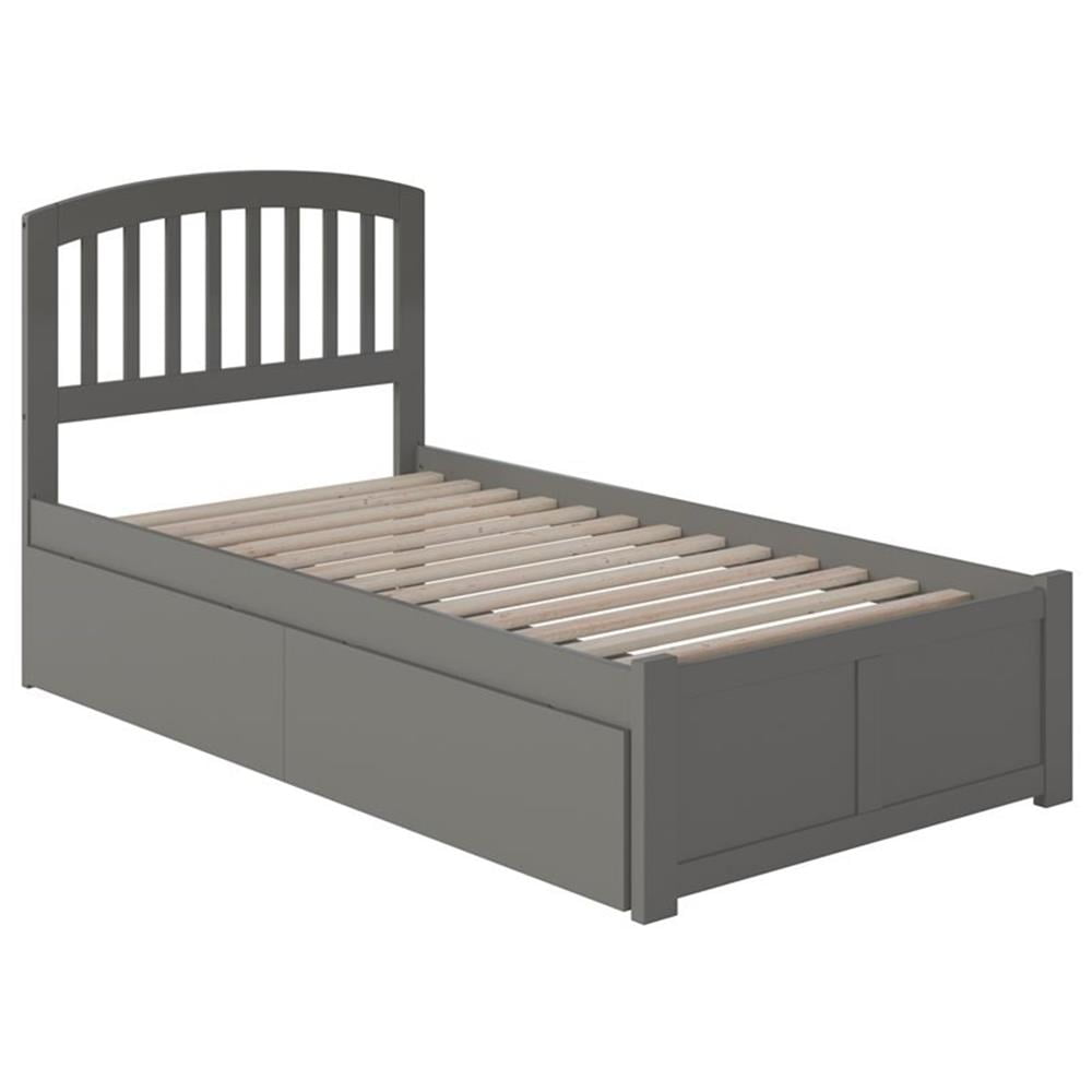 Bowery Hill Modern Solid Wood Twin XL Platform Bed with Storage in Gray ...