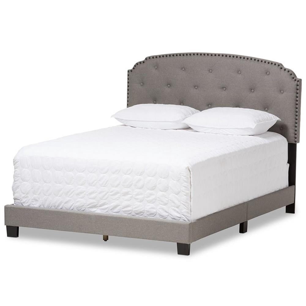 Bowery Hill Modern Tufted Queen Low Profile Bed in Light Gray - Walmart.com