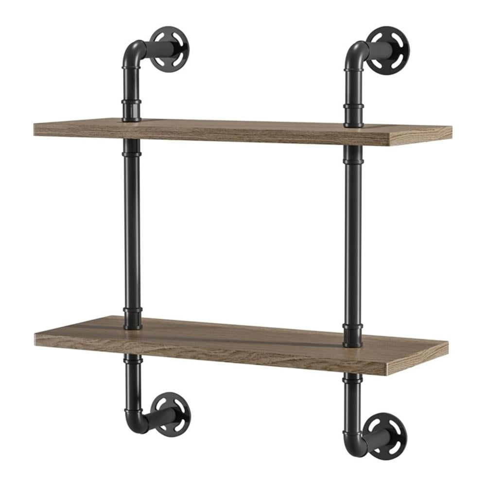 Bowery Hill Modern Wood 2-Tier Wall Display Shelf in Natural - Walmart.com