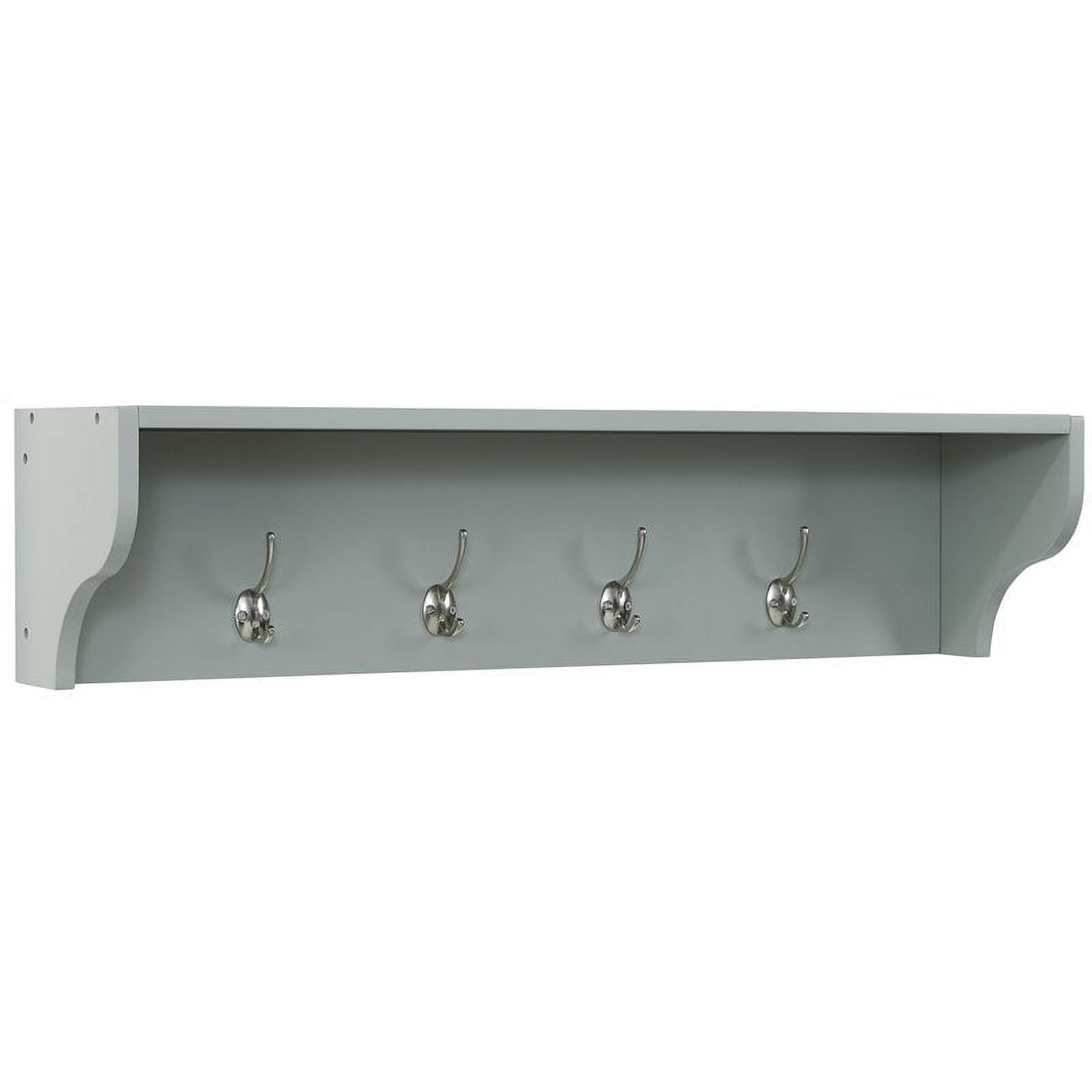 Bowery Hill Modern Wood Entryway Coat Rack Shelf in Gray/Chrome ...