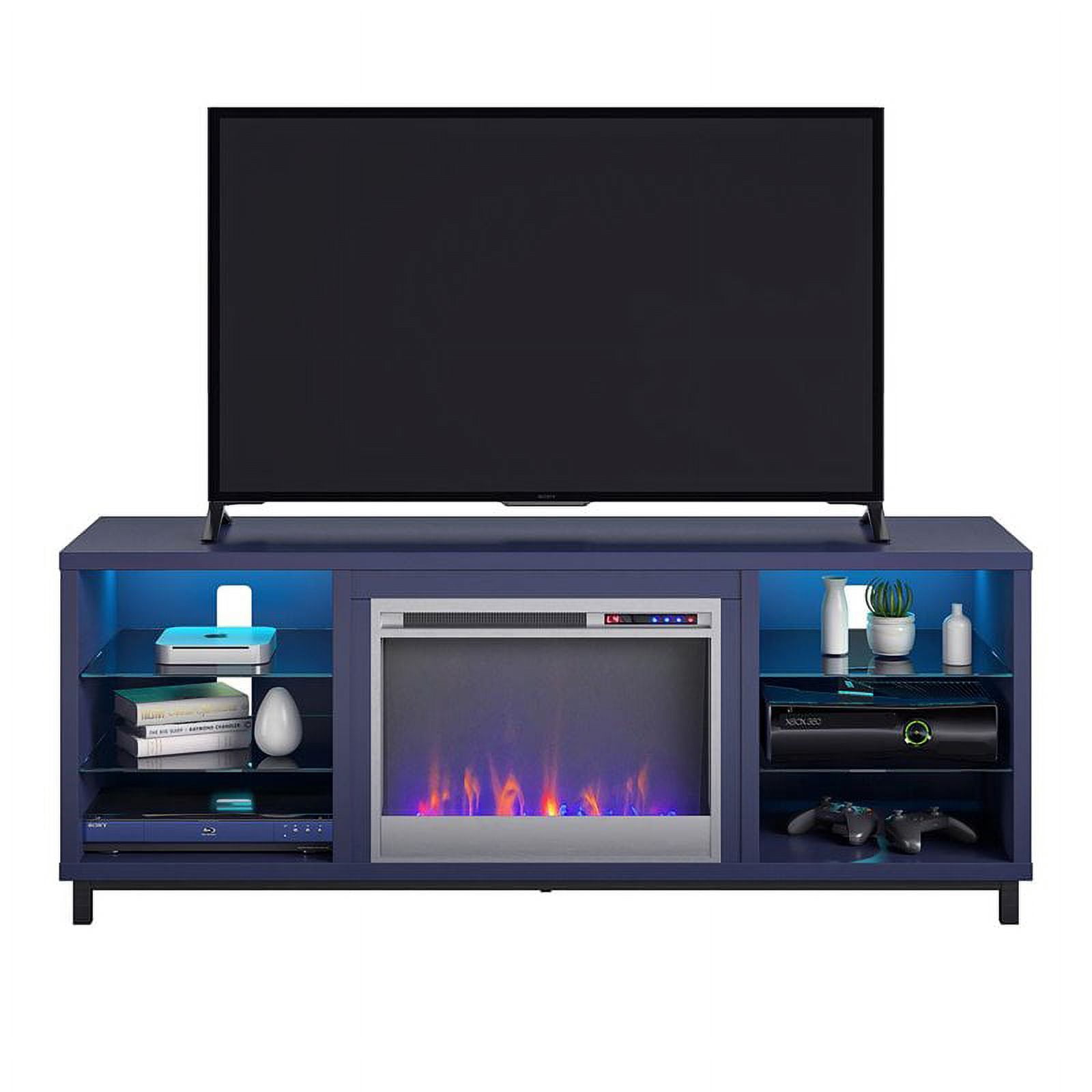 Bowery Hill Modern Wood Fireplace LED TV Stand for TVs up to 70" in ...