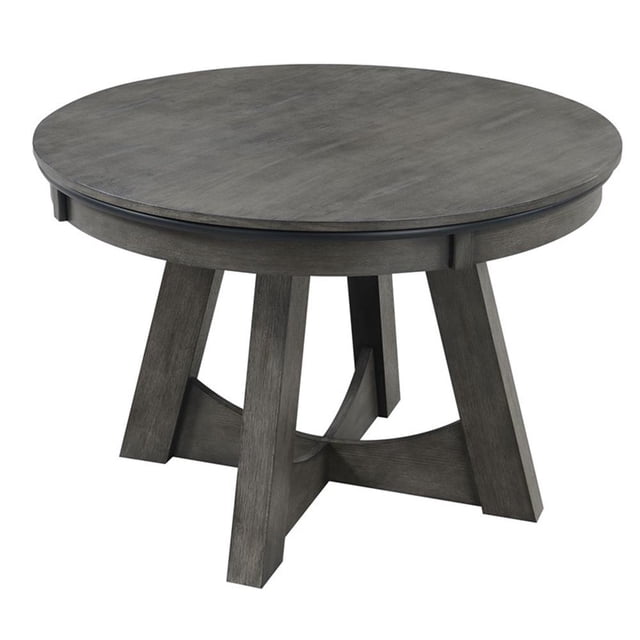 Bowery Hill Poker Room Furniture - Modern Gray Finish Wood Round Game ...