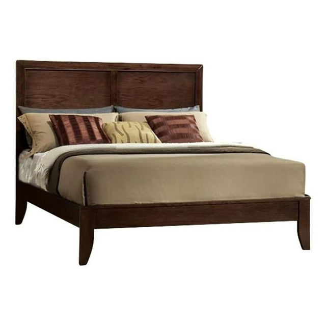 Bowery Hill Modern Wood Queen Panel Bed Frame in Espresso with ...
