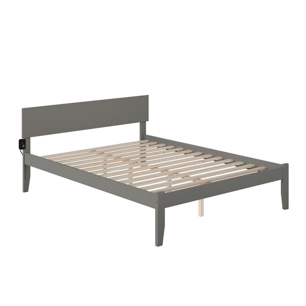 Bowery Hill Modern Wood Queen Platform Bed with Attachable USB Charger ...