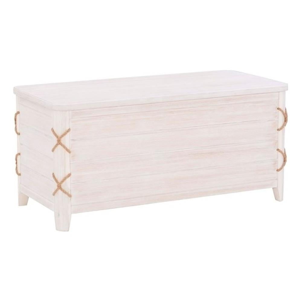 Bowery Hill Wood White Storage Chest Rectangular Cedar Lined 38" x 18 ...