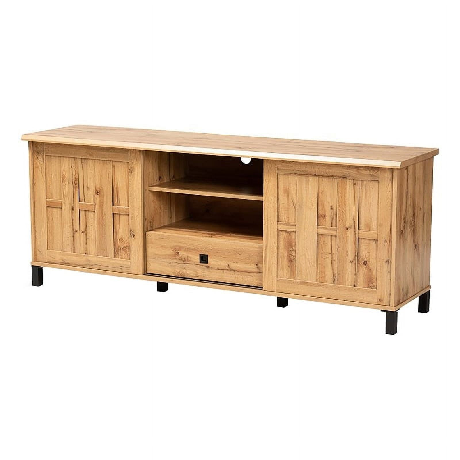 Bowery Hill Modern Wood TV Stand for TVs up to 70" with 2-Door in Oak ...