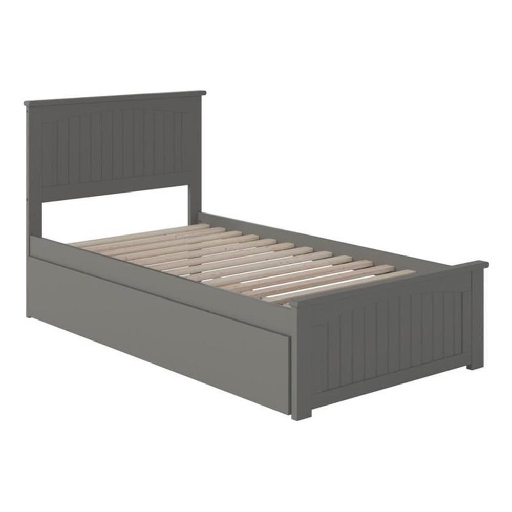 Bowery Hill Modern Wood Twin XL Platform Bed with Trundle in Gray ...
