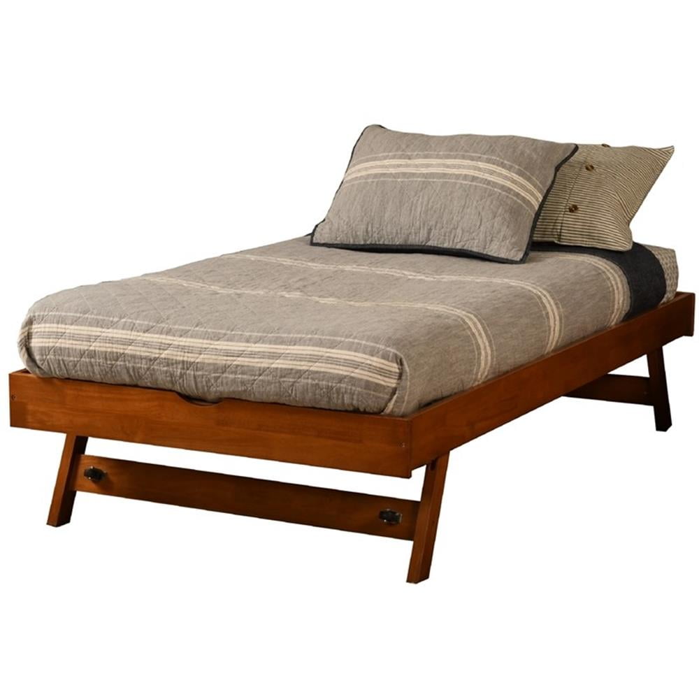 Bowery Hill Modern Wood Twin-size Pop Up Bed with Brown Frame - Walmart.com